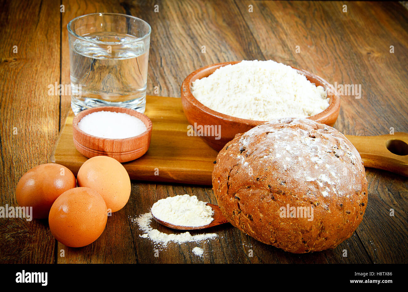 Bread, Flour, Egg and Water. Baking Stock Photo - Alamy