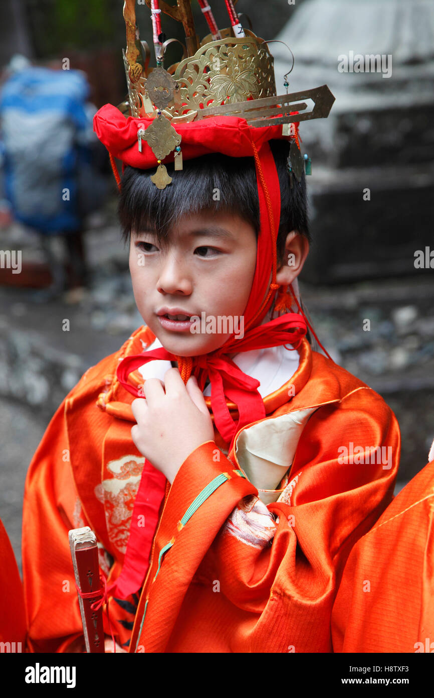 Japan, Nikko, festival, samurai parade, people, boy, portrait Stock ...
