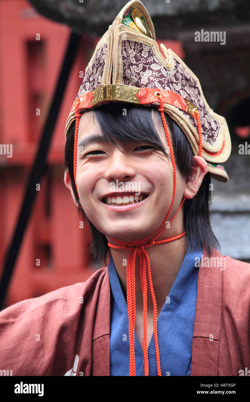 Japan, Nikko, festival, samurai parade, people, boy, portrait Stock ...