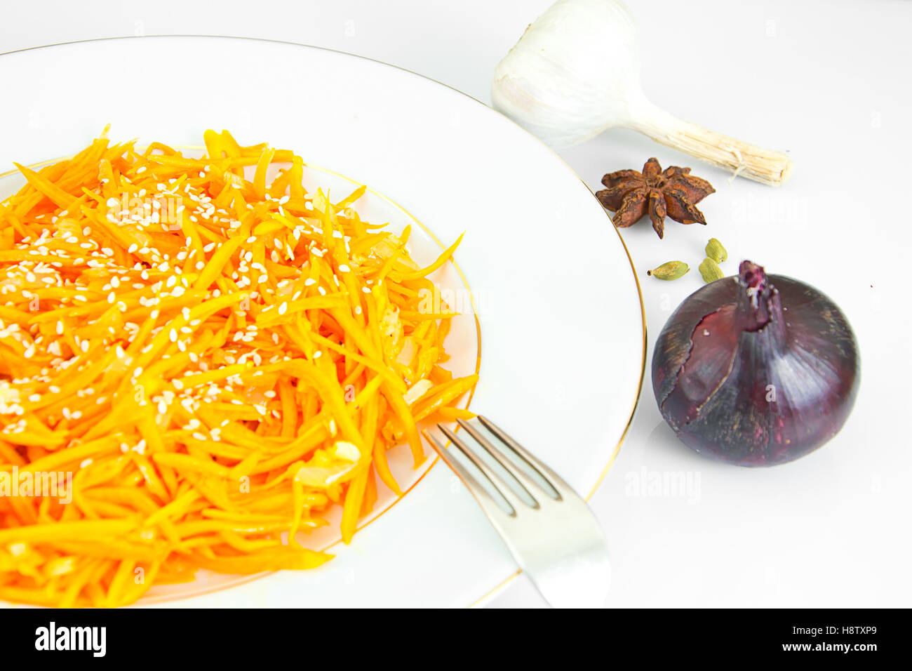 Diet and Healthy Food: Korean Carrots Stock Photo - Alamy