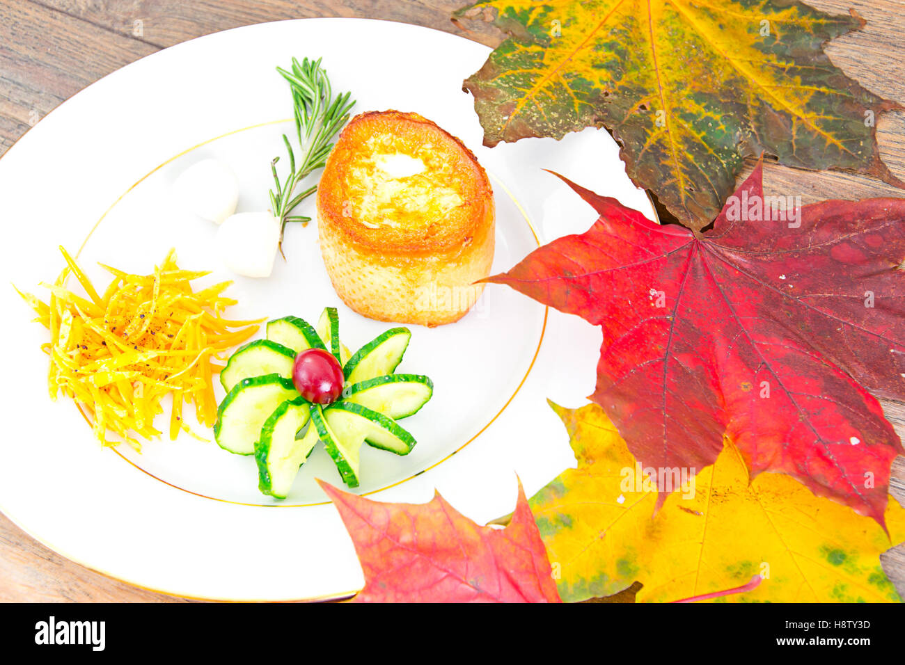 Breakfast with Egg in Fondant Baguette Stock Photo - Alamy