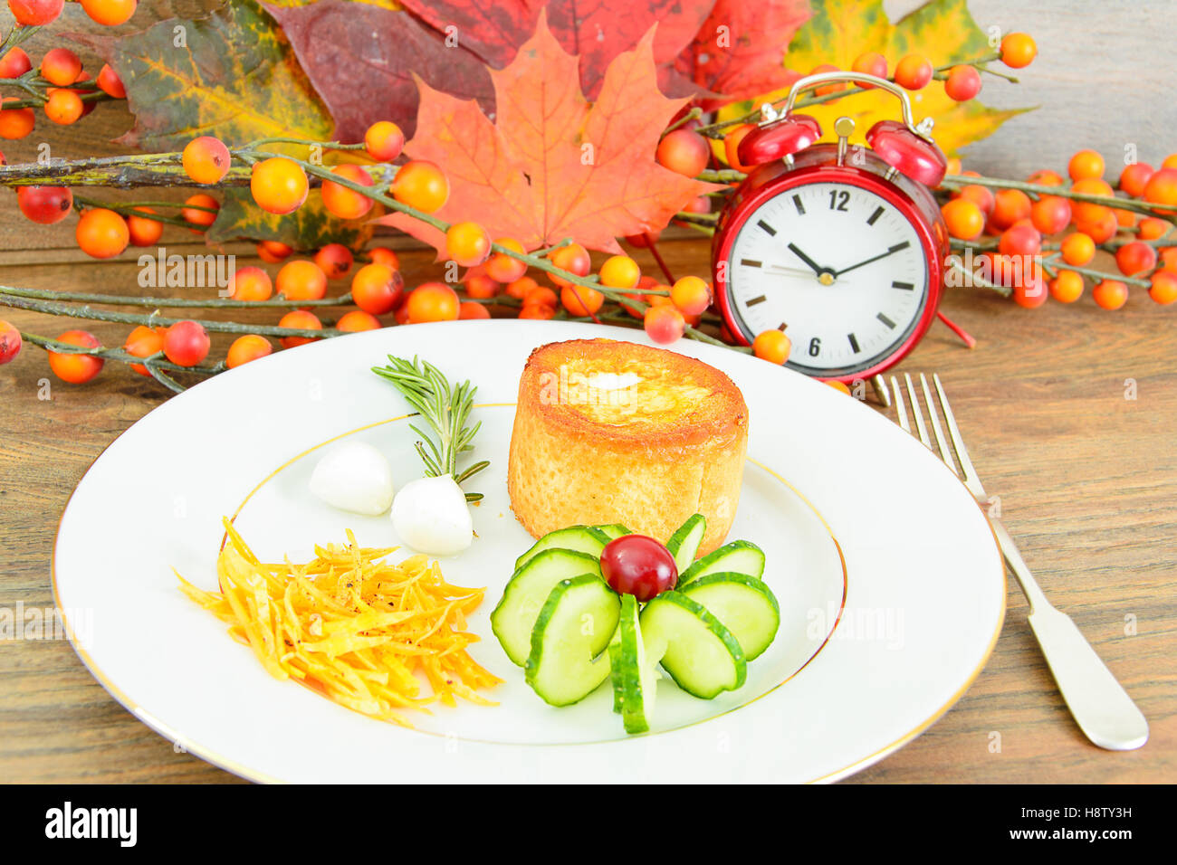 Diet and Healthy Eating: Breakfast with Eggs in Fondant Baguette Stock ...
