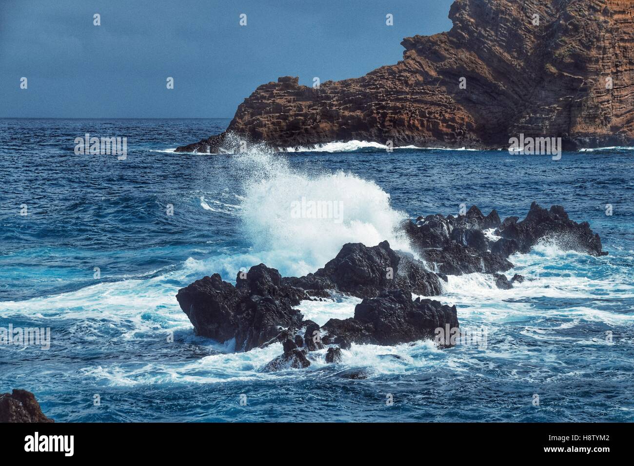 Rocks and Waves, Porto Moniz, Madeira, Portugal Stock Photo - Alamy
