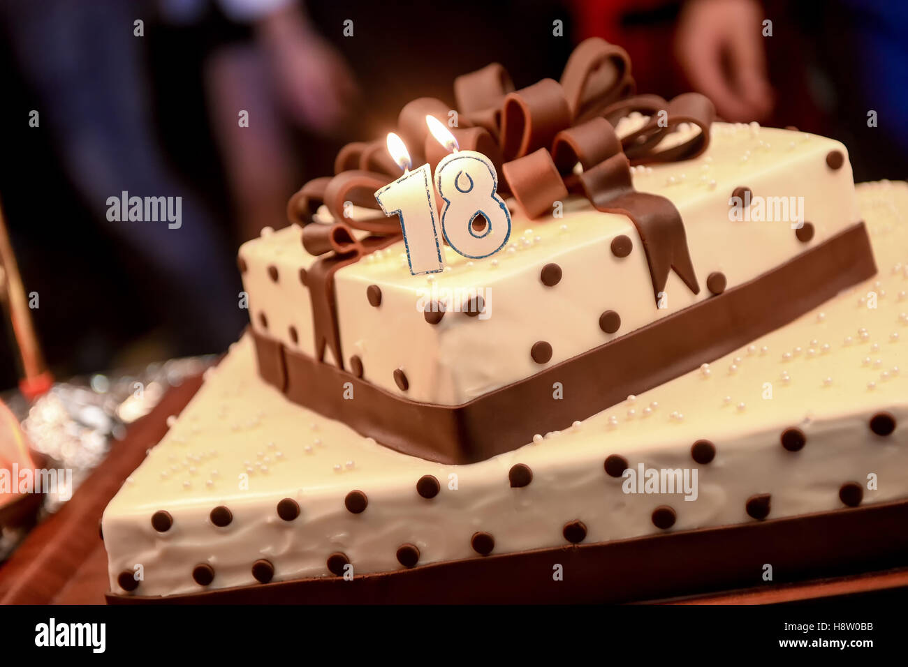 Birthday cake on the table in natural light Stock Photo - Alamy
