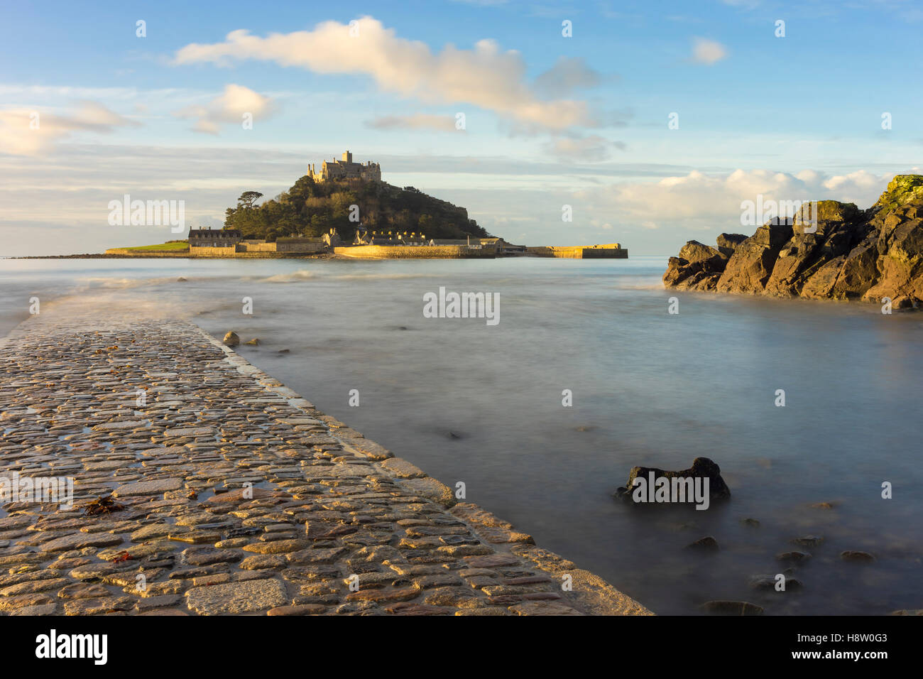 St Michael's Mount, Cornwall, England. View from Causeway Stock Photo ...