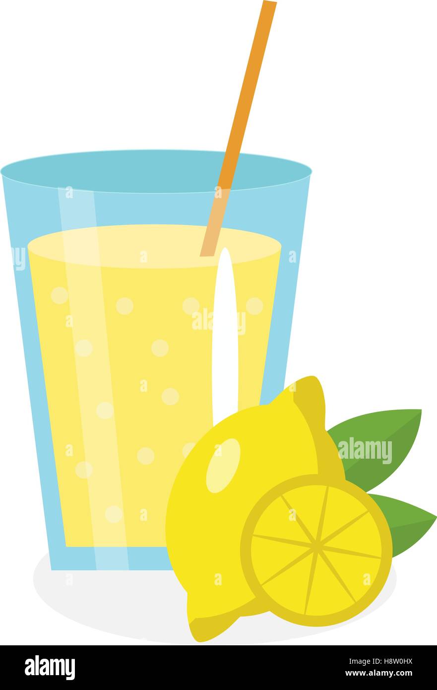 Lemon smoothie in glass Stock Vector Images - Alamy