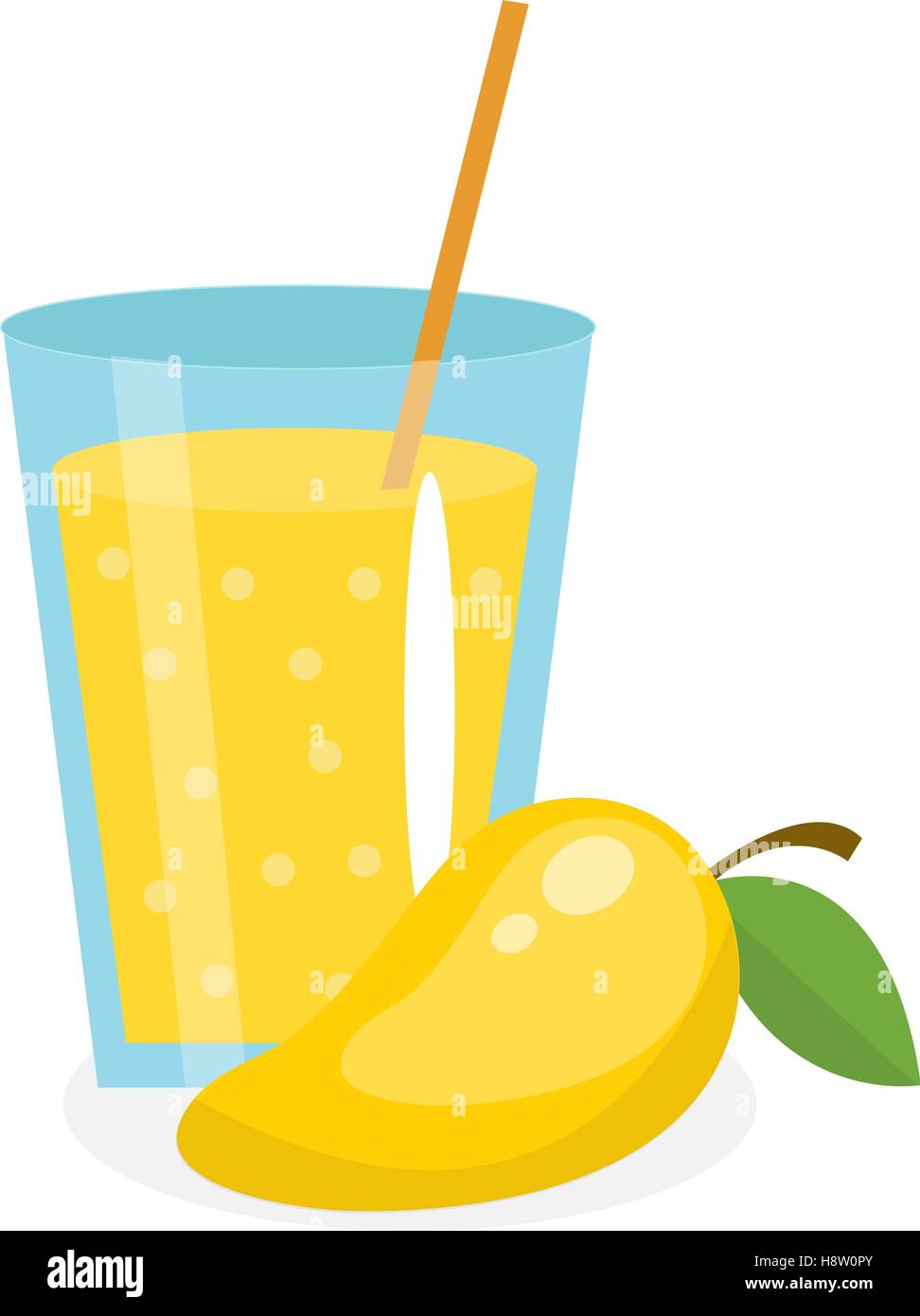 Mango juice in a glass. Fresh isolated on white background. fruit and ...