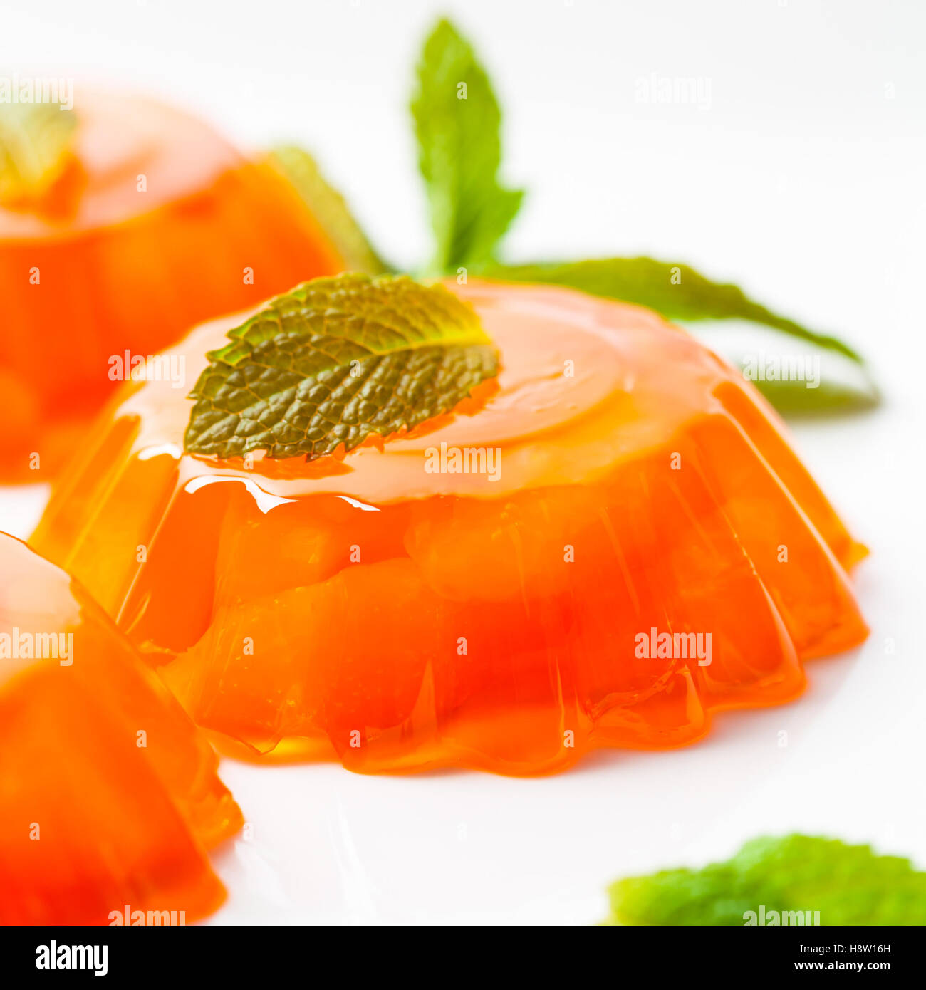 Mandarin Orange Jelly Desserts Stock Photo - Alamy