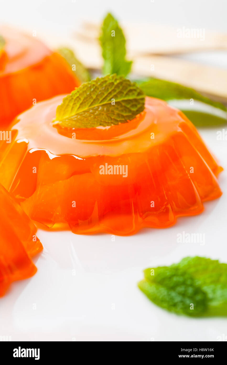 Mandarin Orange Jelly Desserts Stock Photo - Alamy