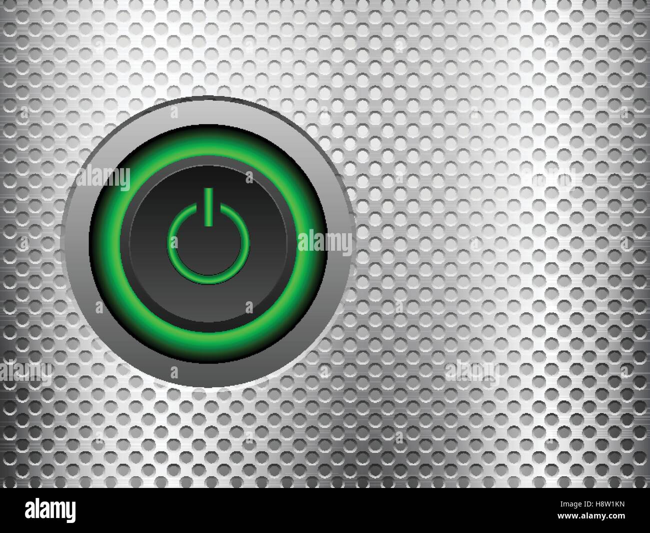 Power button knob on a metal background Stock Vector Image & Art - Alamy