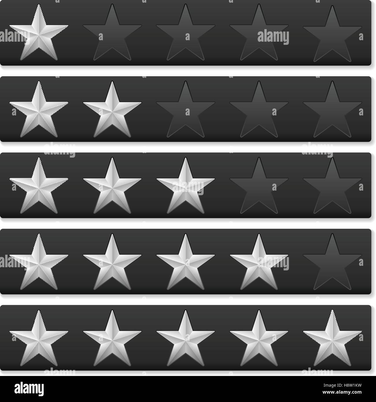 Silver Stars Rating On A White Background Stock Vector Image And Art Alamy