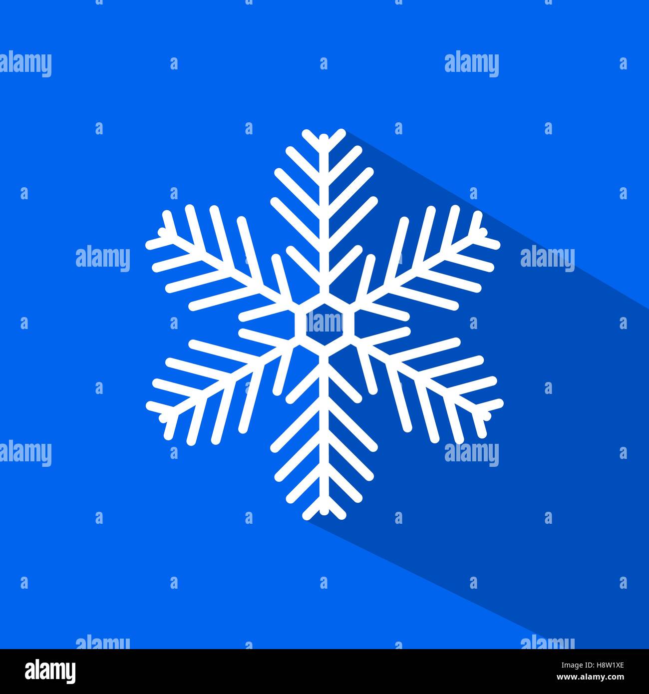 Snowflake flat icon with long shadow. Vector illustration eps10 Stock ...