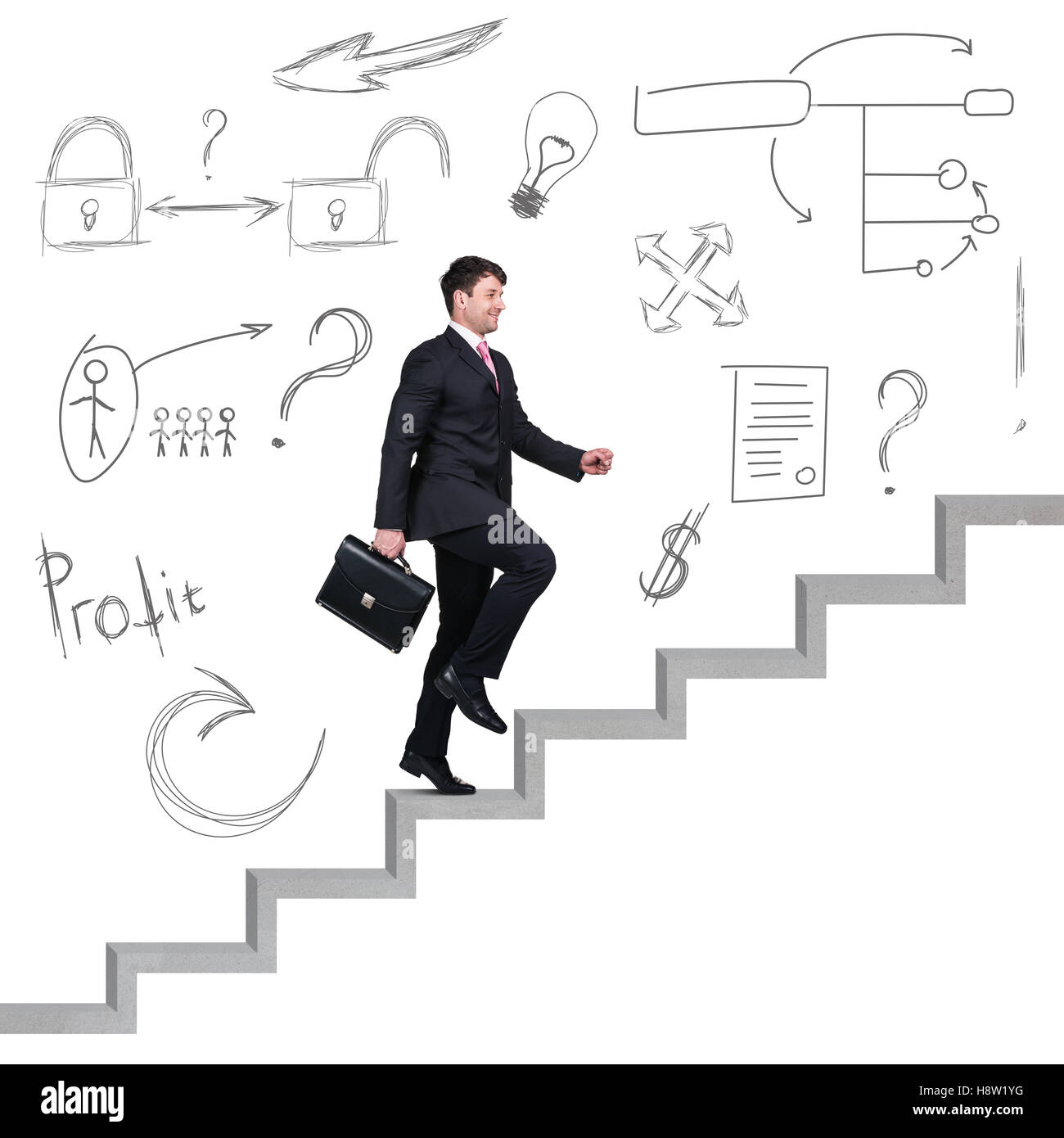 Concept career ladder businessman hi-res stock photography and images ...