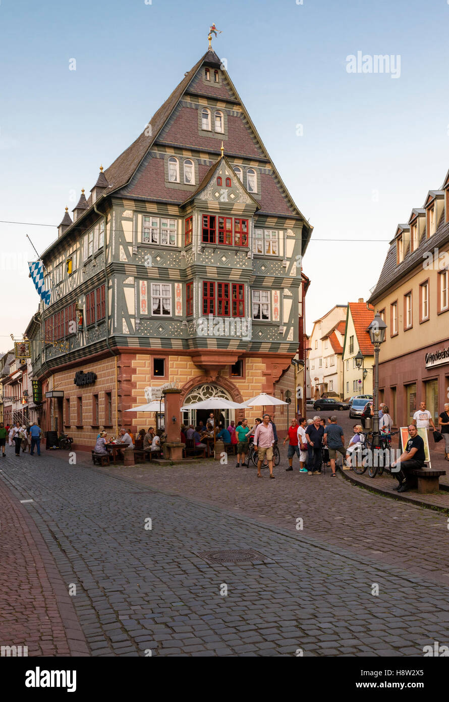 Hotel Zum Riesen, half-timbered house, Miltenberg, Mainfranken, Lower ...