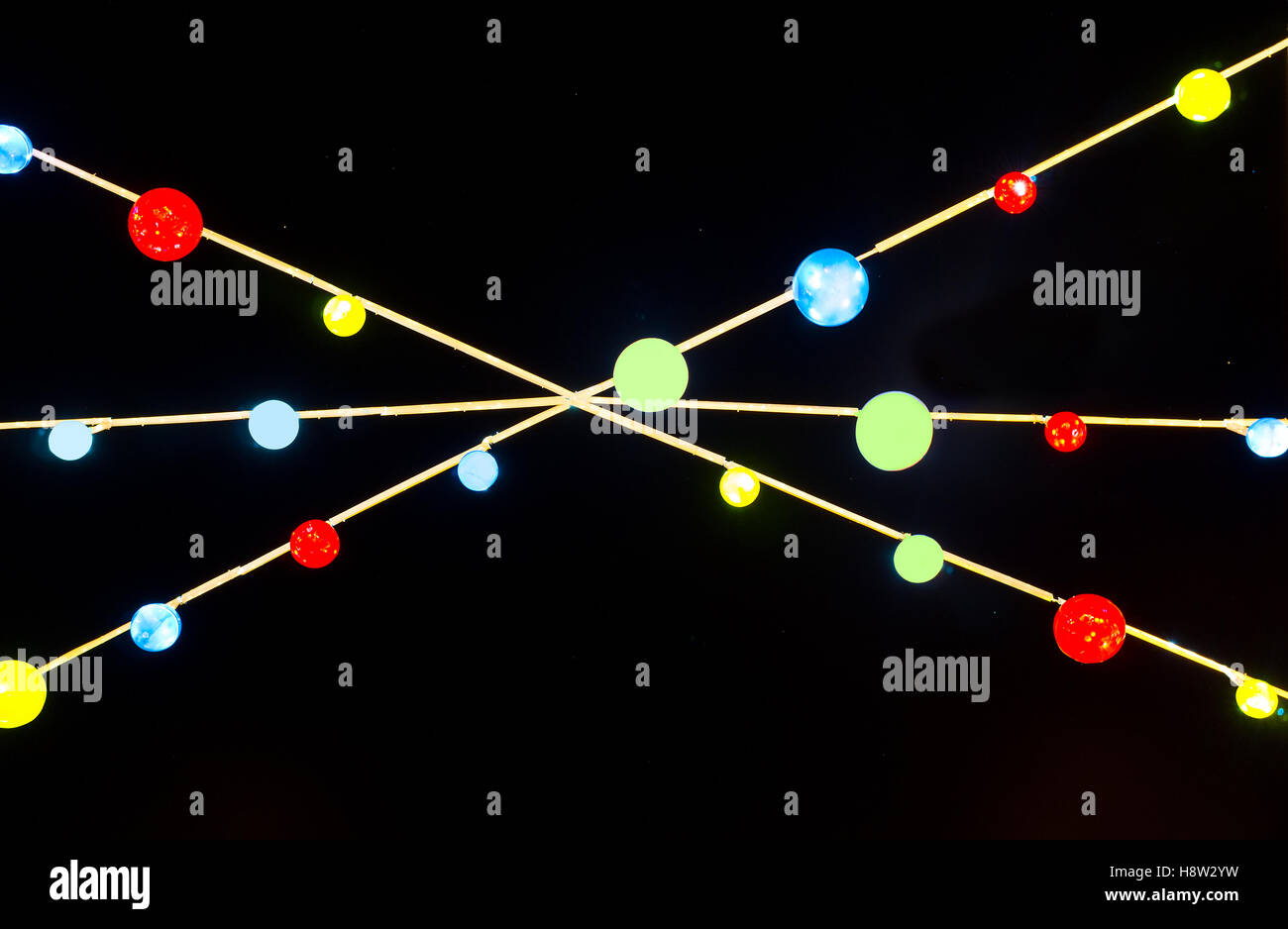 The colorful lights over the tourist street in Jerusalem, Israel Stock ...