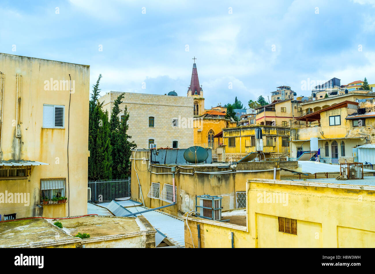 Old town of Nazareth boasts well preserved old buildings, Israel Stock ...