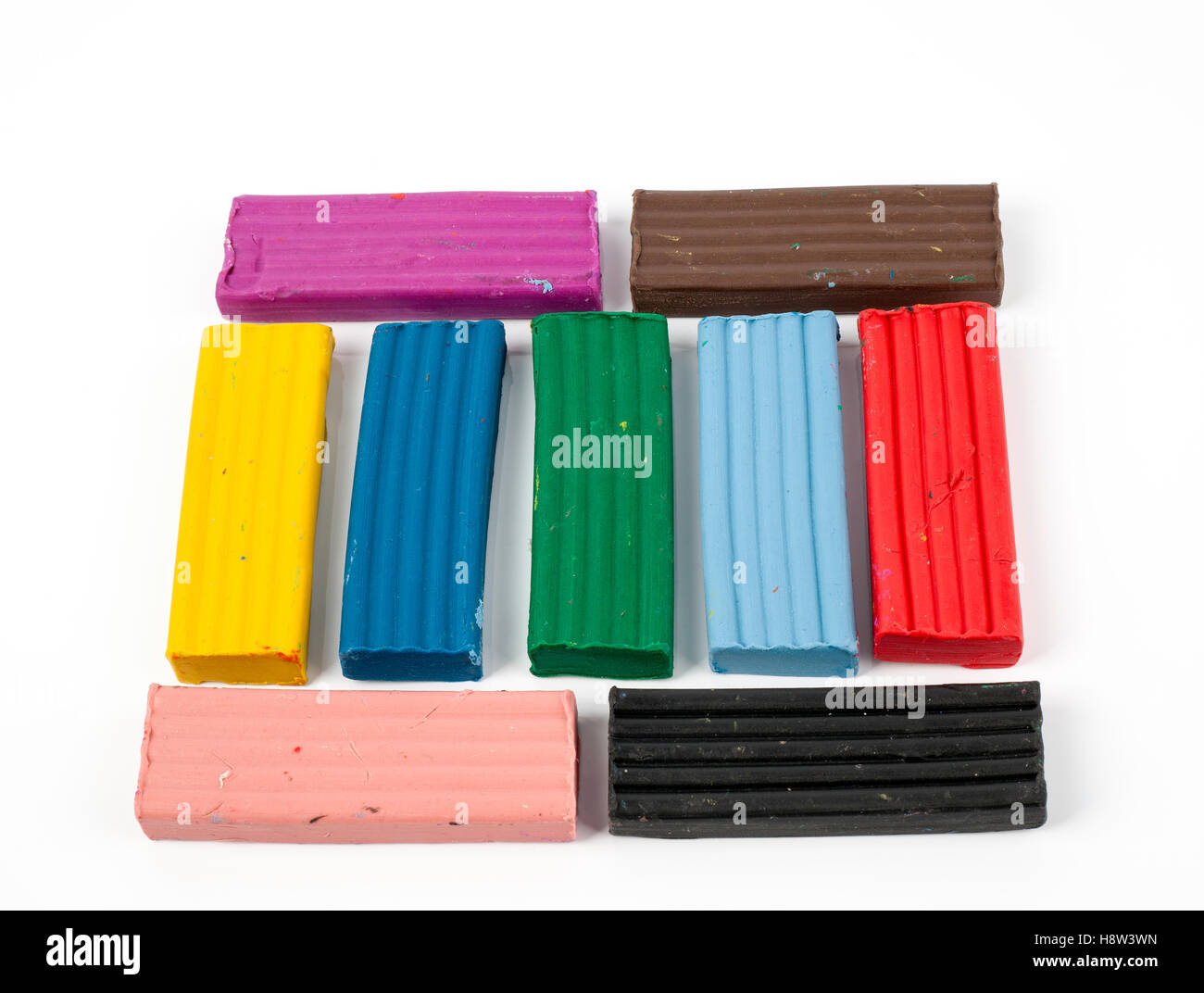 colorful plasticine blocks on white Stock Photo - Alamy