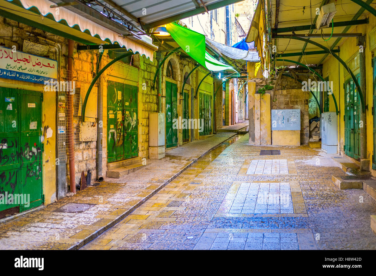 The main bazaar of Nazareth is the most silent place in the city in ...