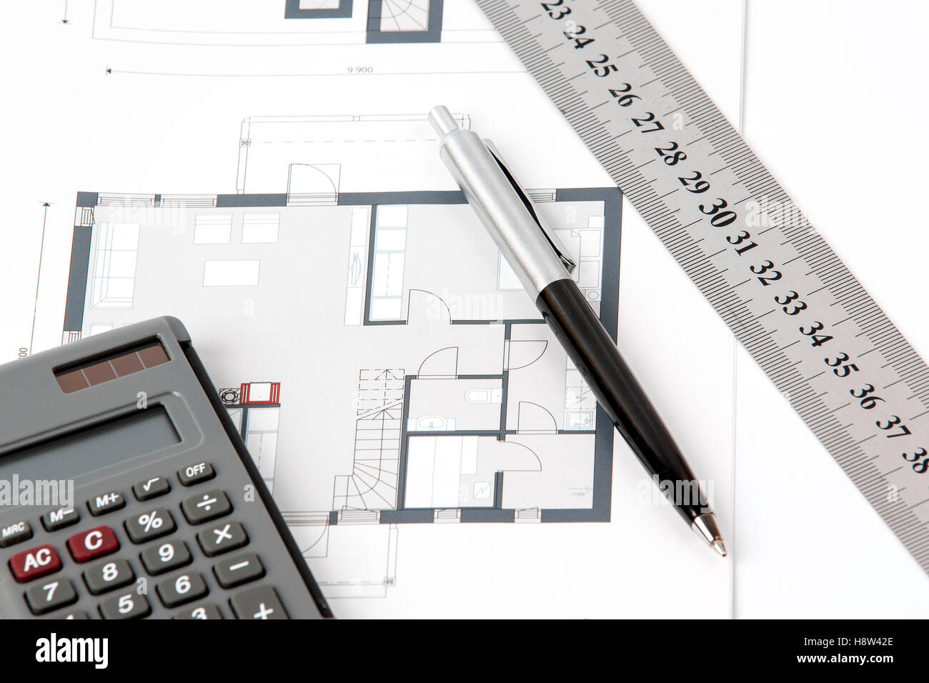 Design new home concept ruler hi-res stock photography and images - Alamy