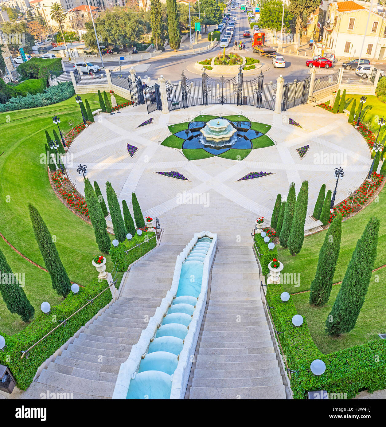 Bahai Gardens are one of the most popular city landmarks, Haifa, Israel ...