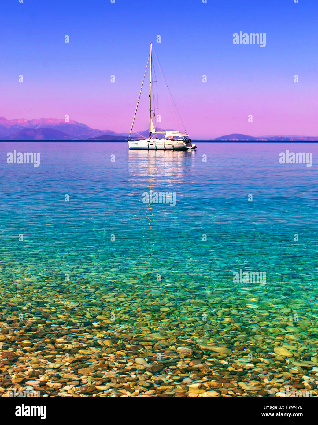 sailboat in the Ionian sea Ithaca Greece Stock Photo - Alamy