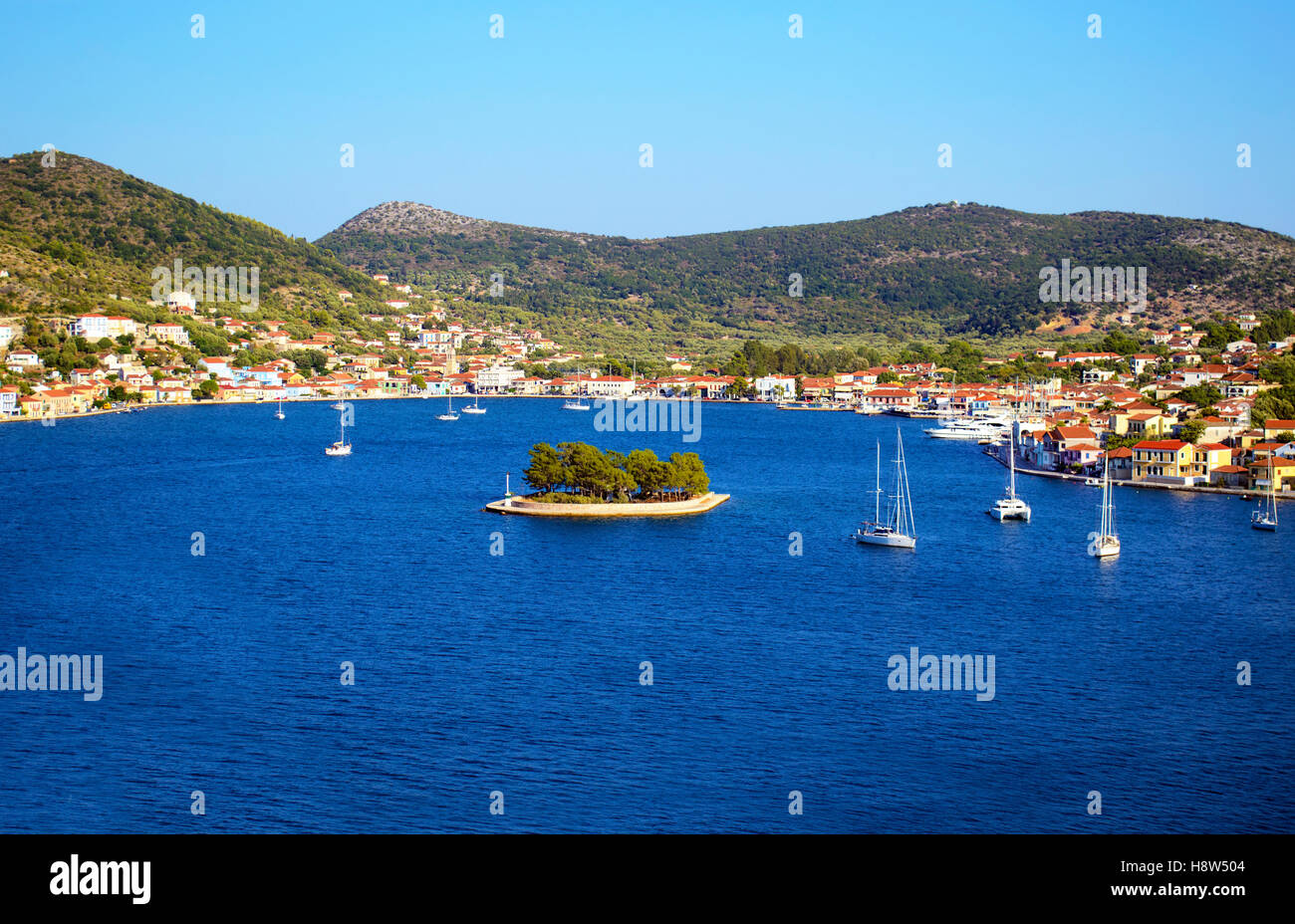 Vathy in Ithaca island Greece Stock Photo - Alamy