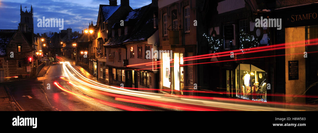 Winter; January; February; Christmas Lights and traffic trails ...