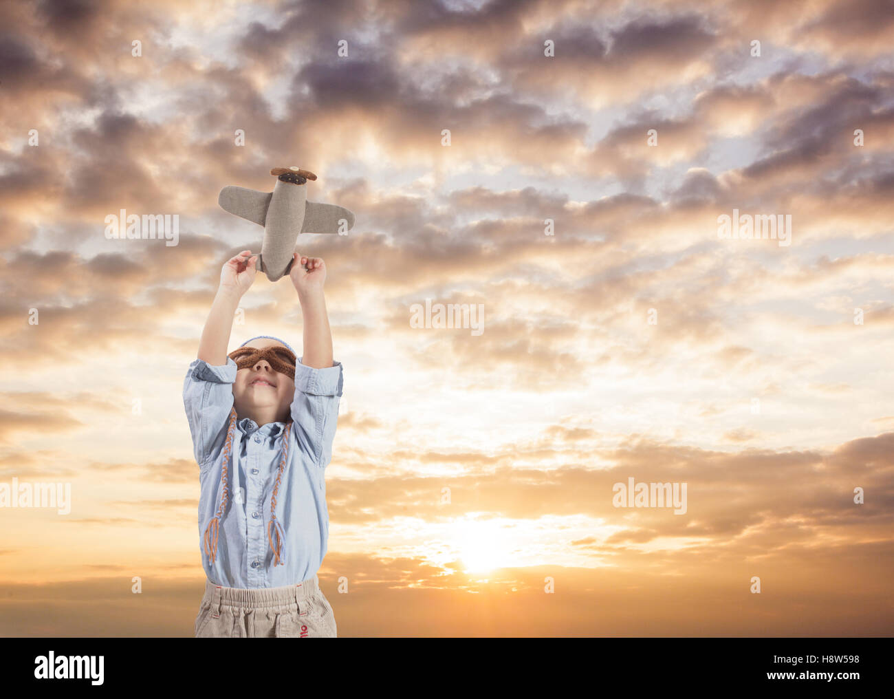 Little boy pilot Stock Photo - Alamy