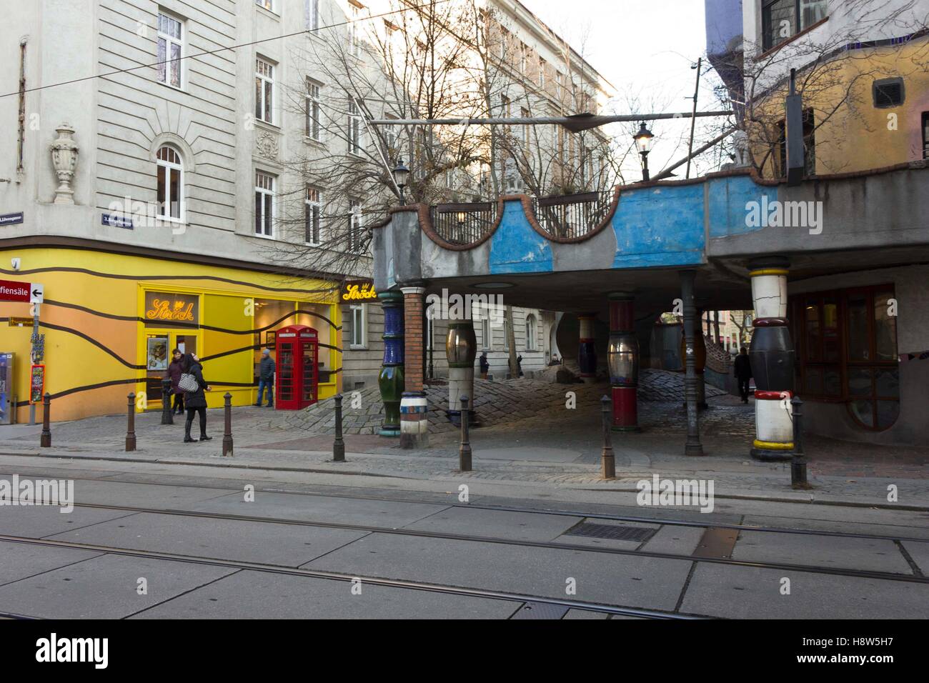 VIENNA, AUSTRIA - DECEMBER 31 2015: Corner view of Kegelgasse street in ...