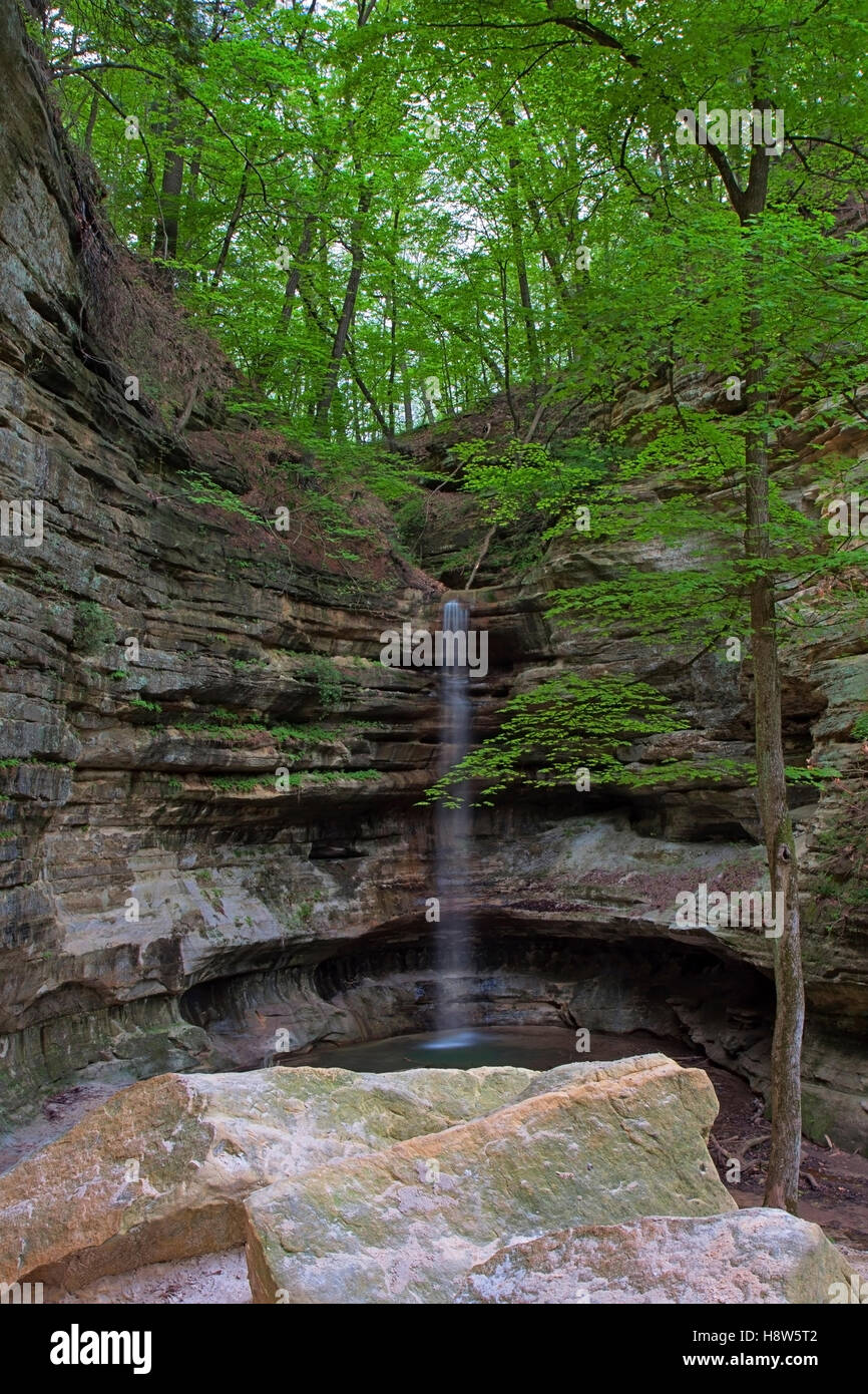 Glowing like a laser beam, the St. Louis Canyon waterfall tumbles down ...