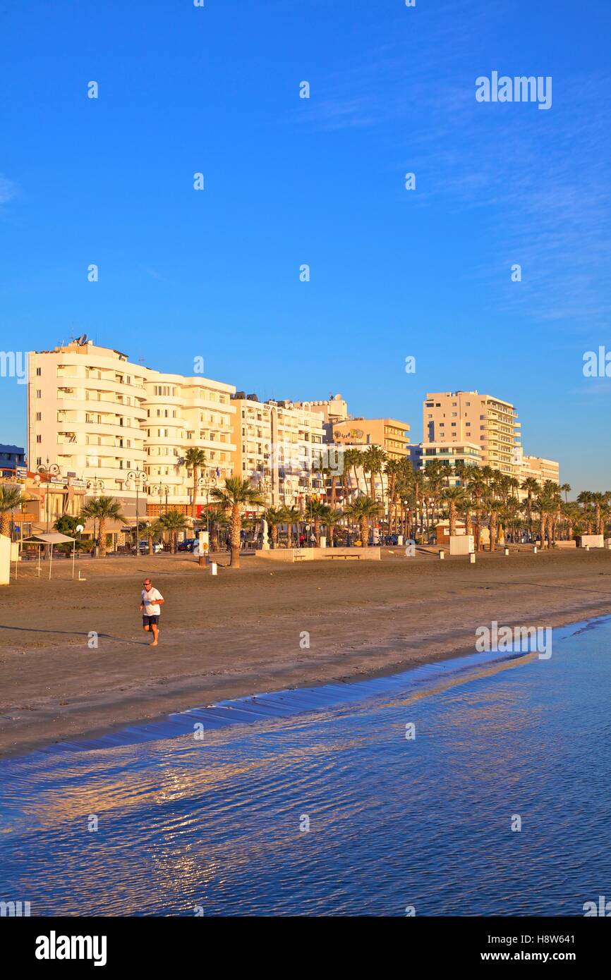 Beach at Larnaka, Larnaka, Cyprus, Eastern Mediterranean Sea Stock ...