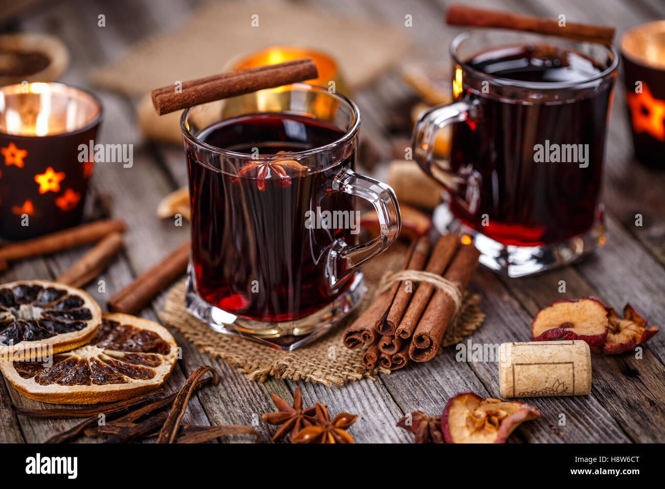 Hot wine for winter and Christmas Stock Photo - Alamy