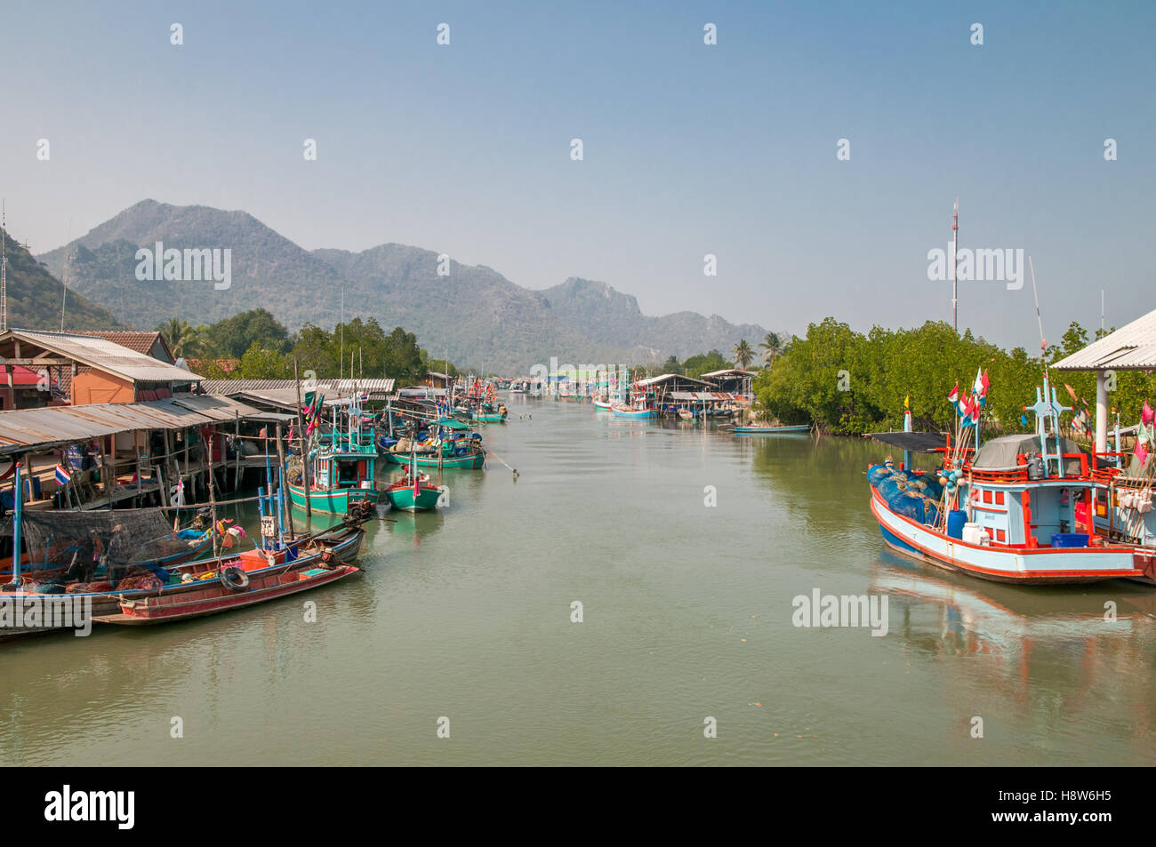 Fishing village in Sam Roi Yot south of Hua Hin, Thailand Stock Photo ...