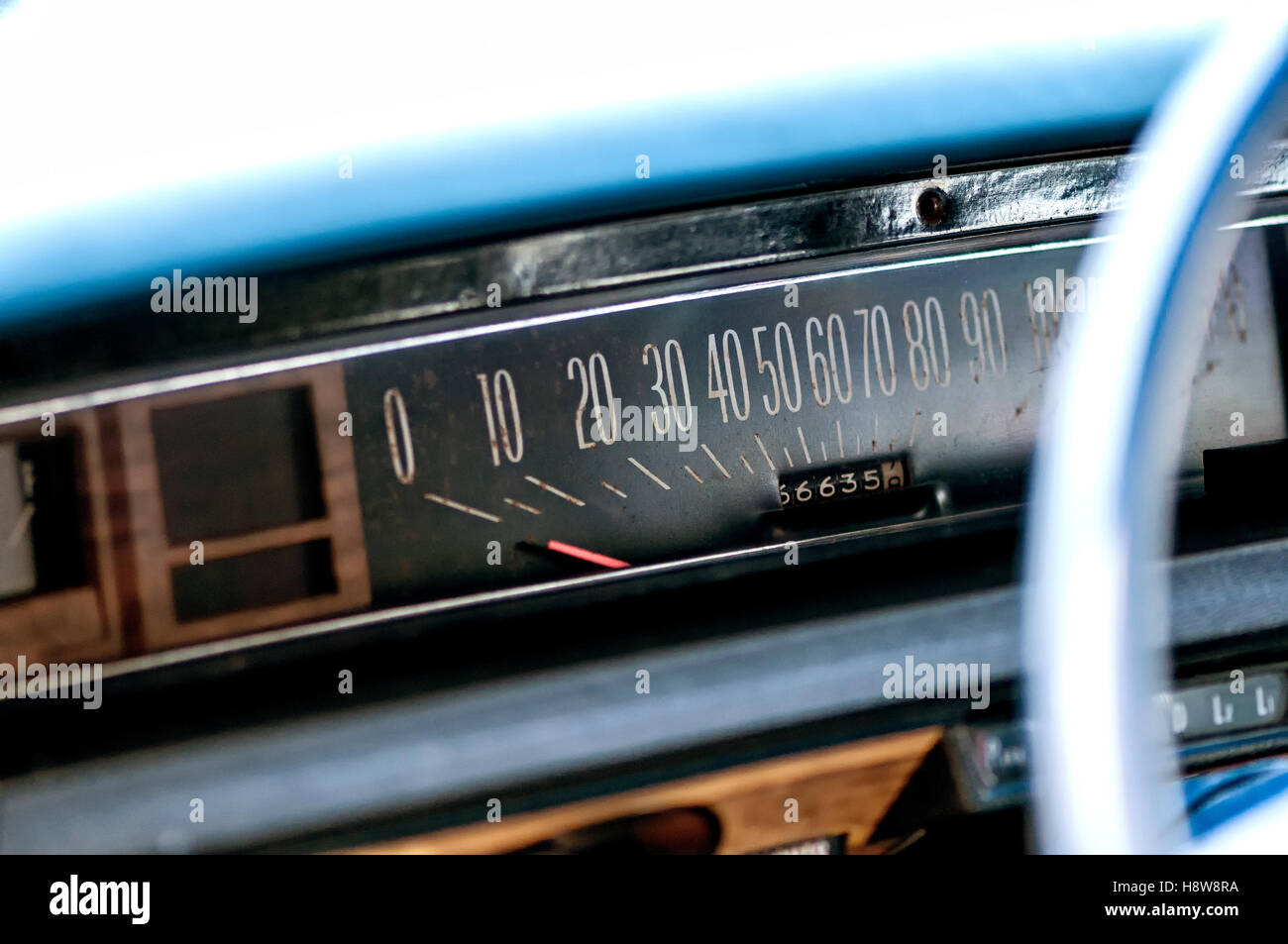 Old vintage car meter with rust. Horizontal speedometer Stock Photo - Alamy