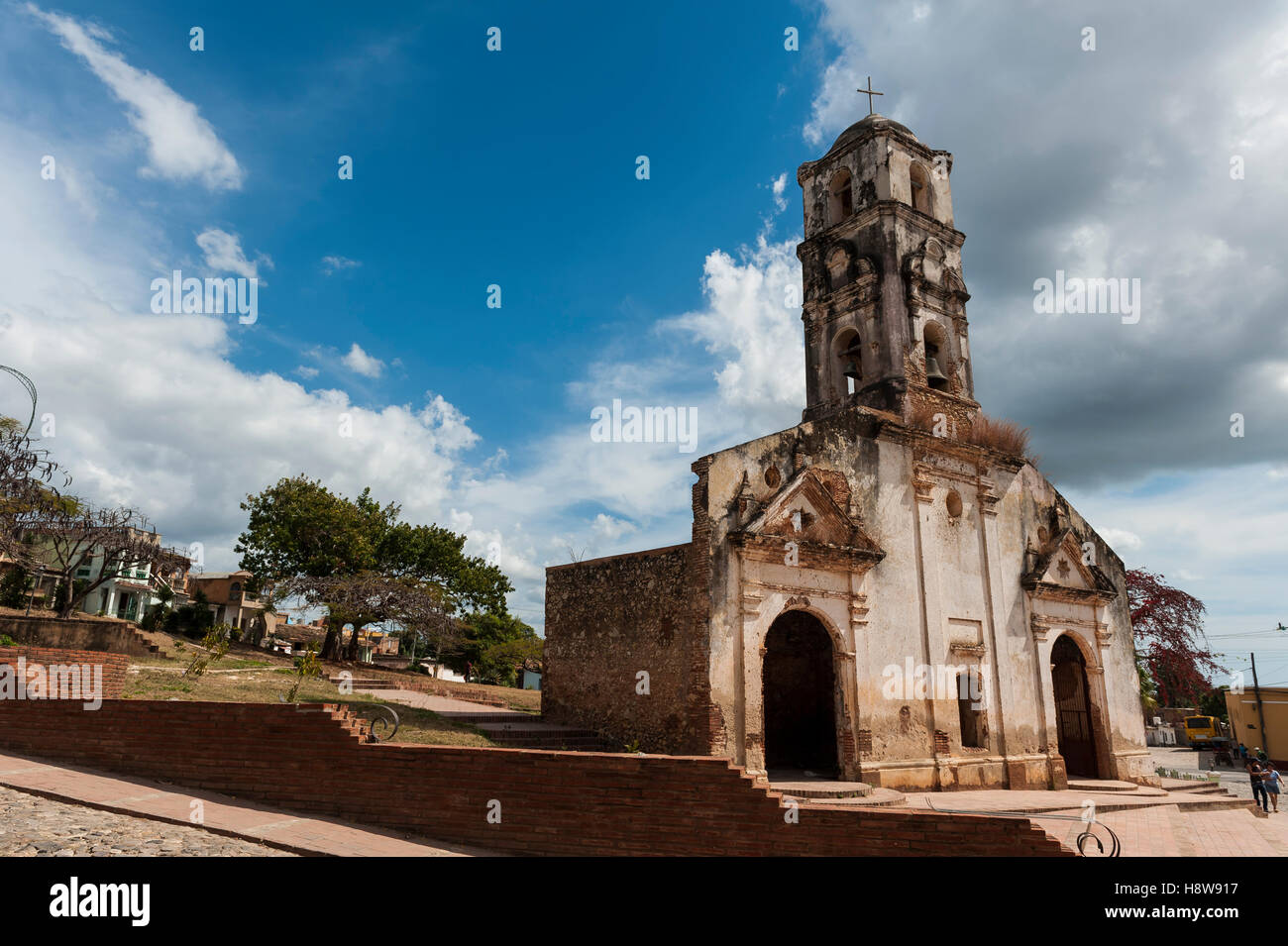 Facade of old colonial church ruins in Trinidad, Cuba Stock Photo - Alamy