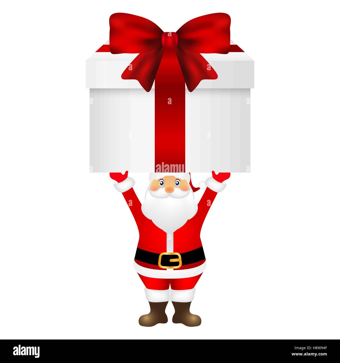 Santa Claus with a gift on white background Stock Vector Image & Art ...