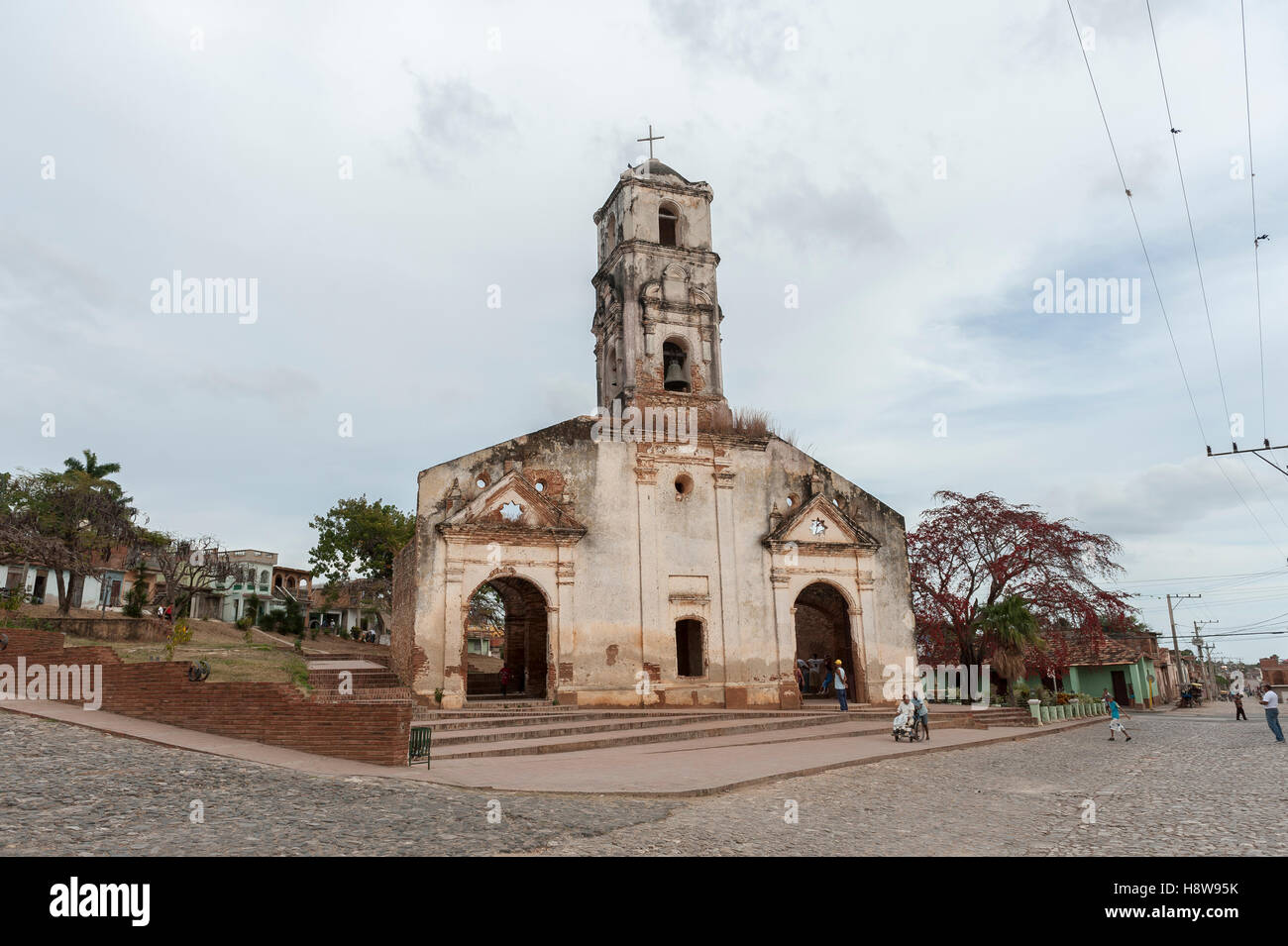 Facade of old colonial church ruins in Trinidad, Cuba Stock Photo - Alamy