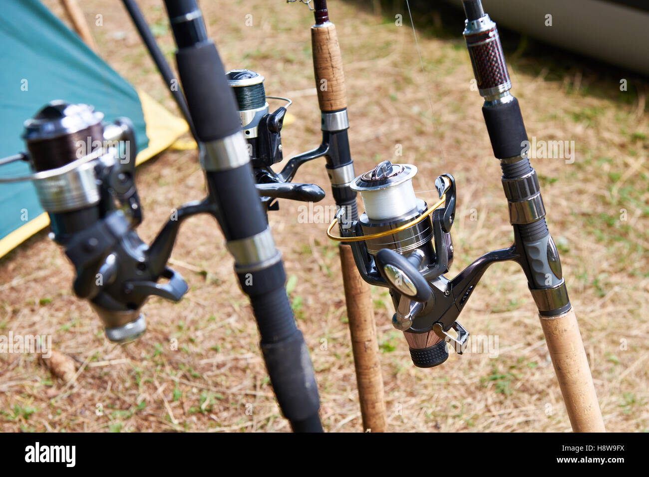 Tent and fishing equipment hi-res stock photography and images - Alamy