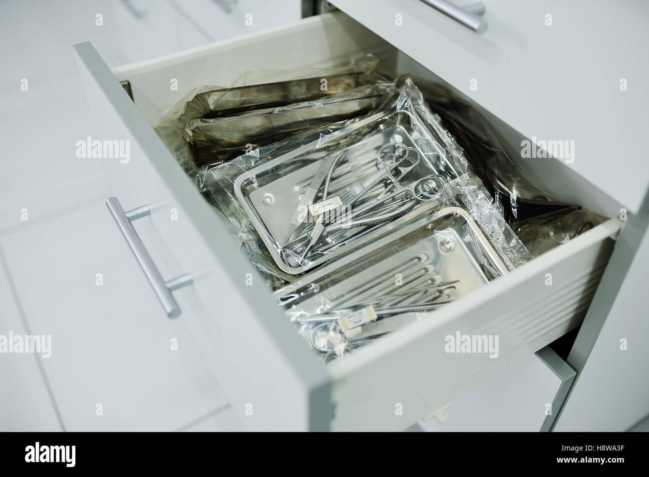 surgical instruments in a special box closeup Stock Photo - Alamy