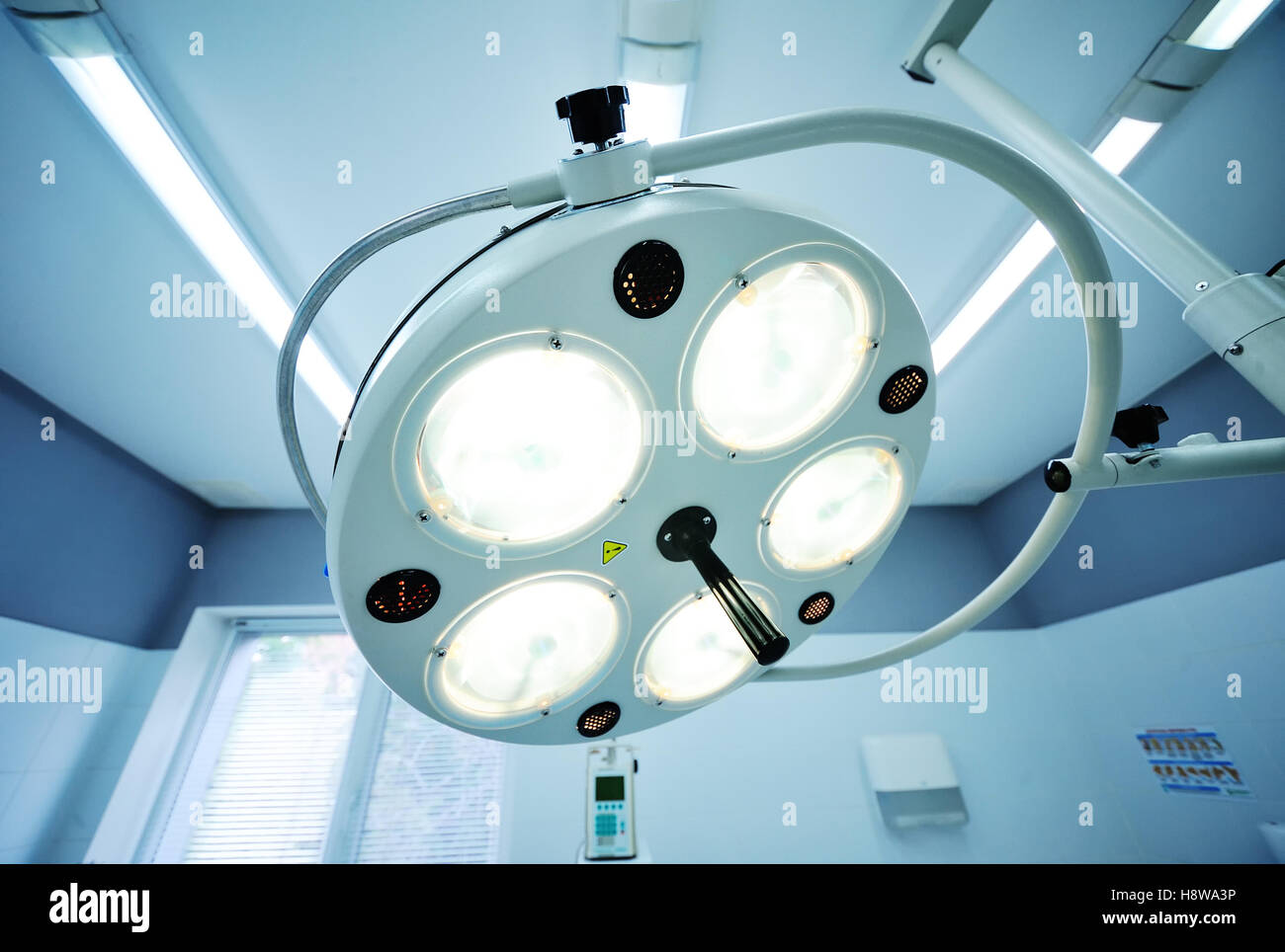 surgical lamp close-up on the background of the operating Stock Photo ...