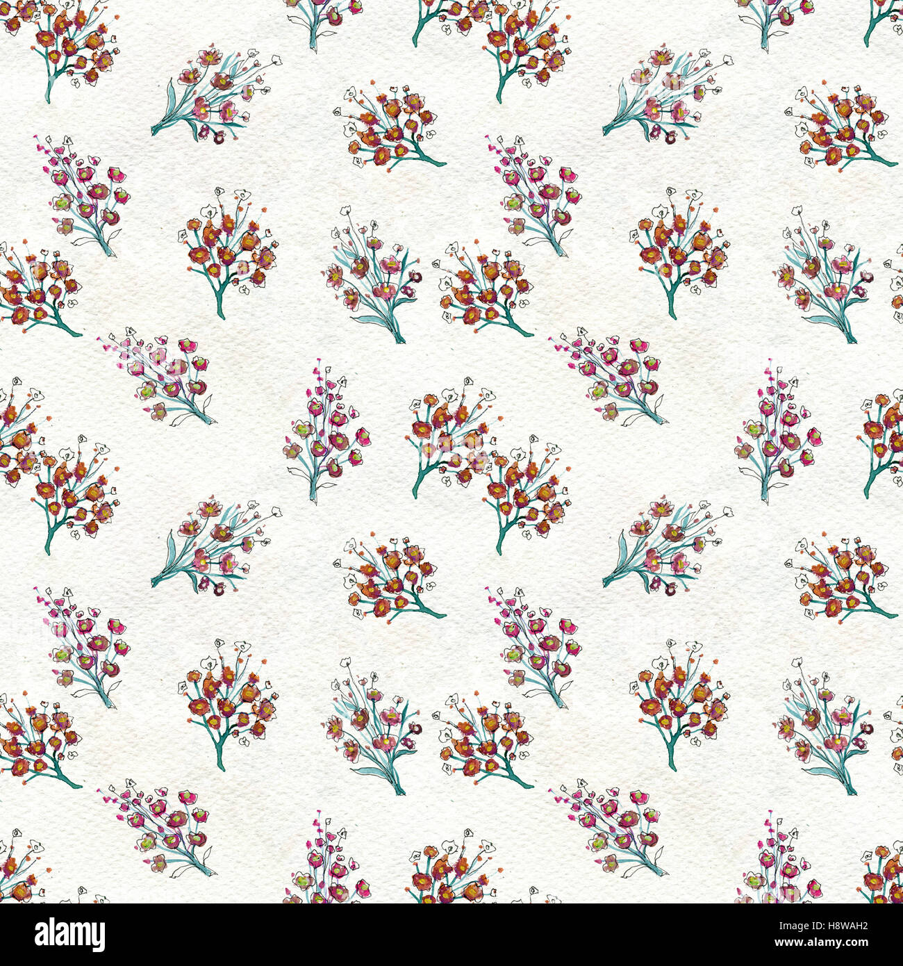 Seamless pattern with colorful flowers Stock Photo - Alamy