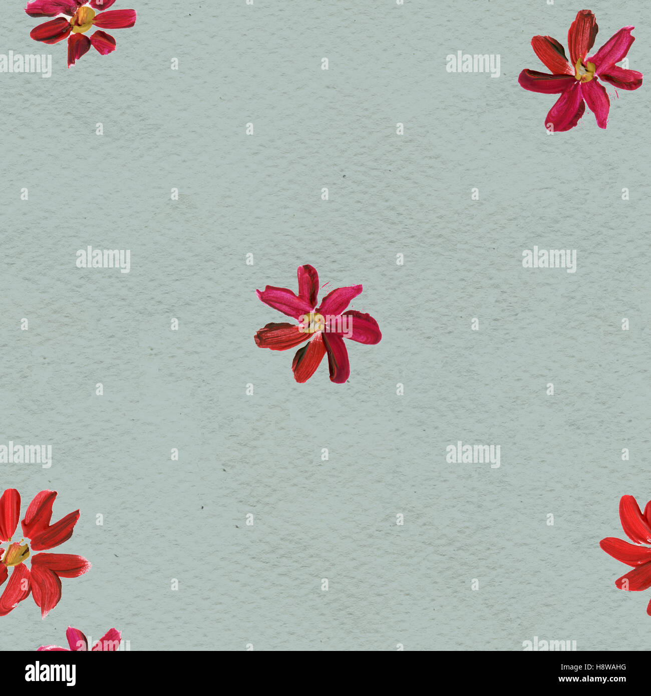 Seamless pattern with red flowers Stock Photo - Alamy