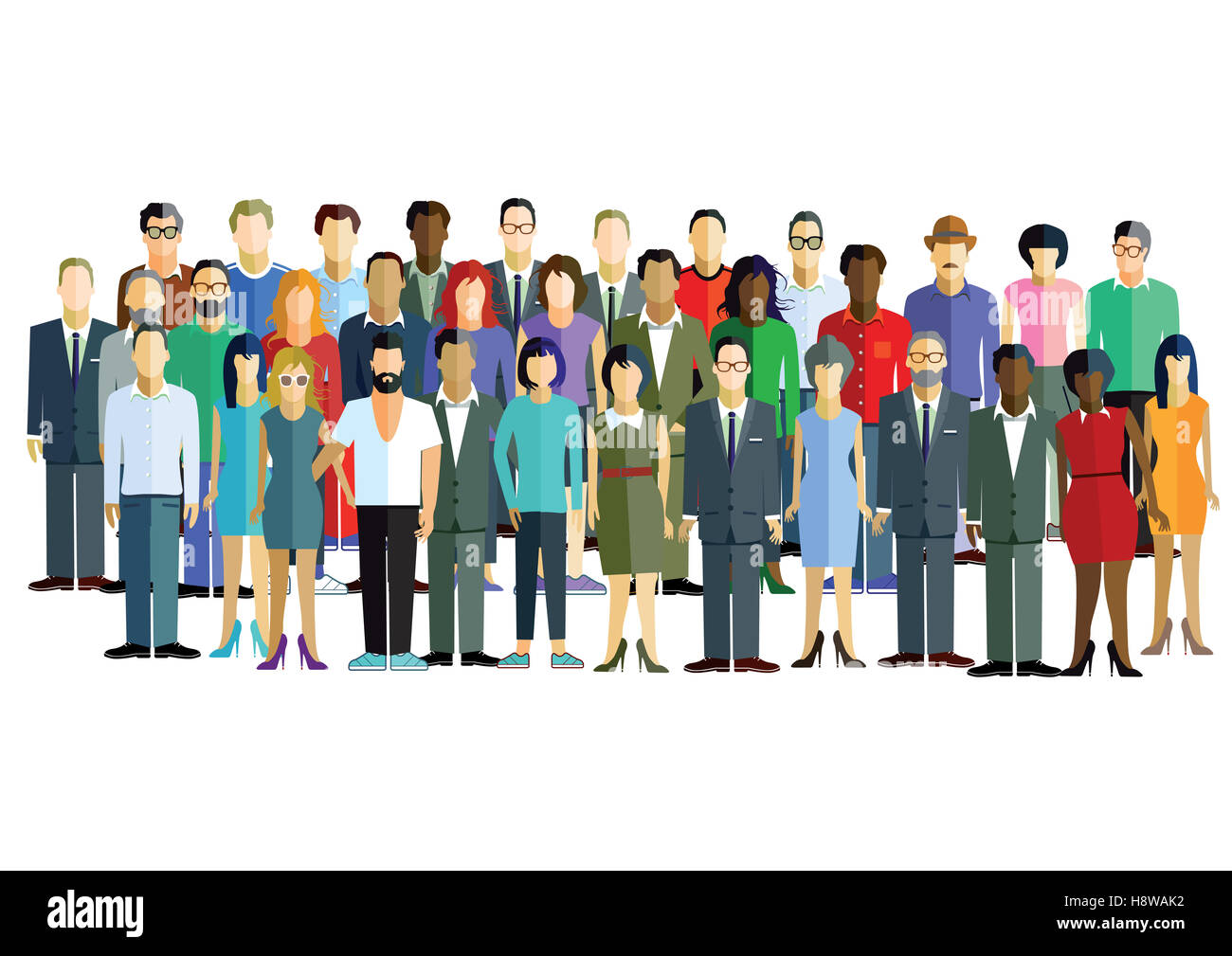 large group of men and women Stock Photo - Alamy