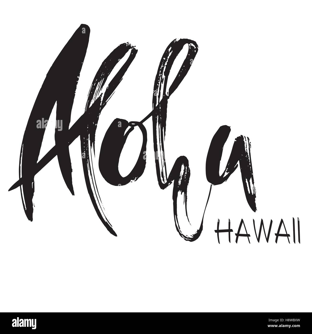Conceptual hand drawn phrase Aloha. Lettering design for posters, t ...