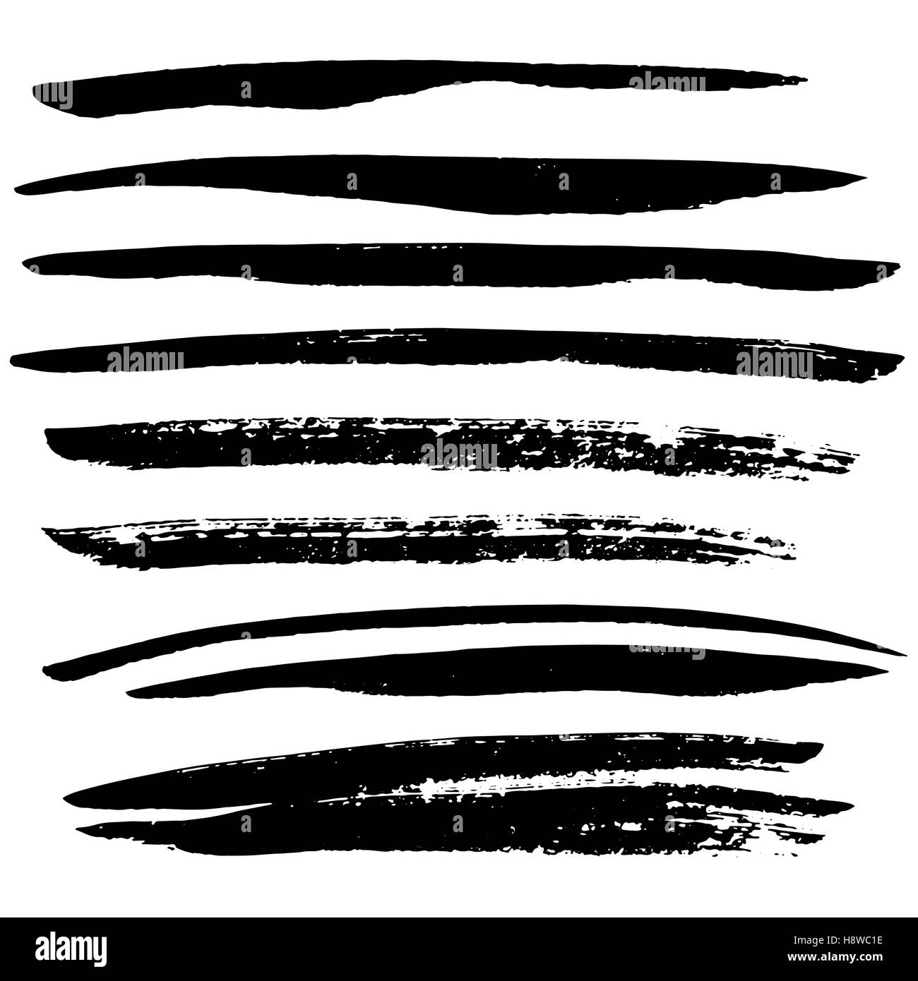 Black ink vector brush strokes. Vector illustration. Grunge texture ...