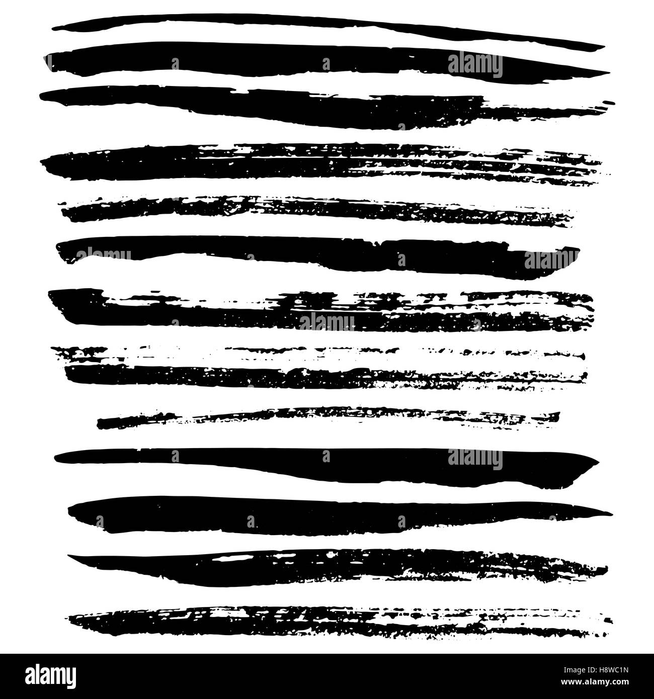 Black ink vector brush strokes. Vector illustration. Grunge texture ...