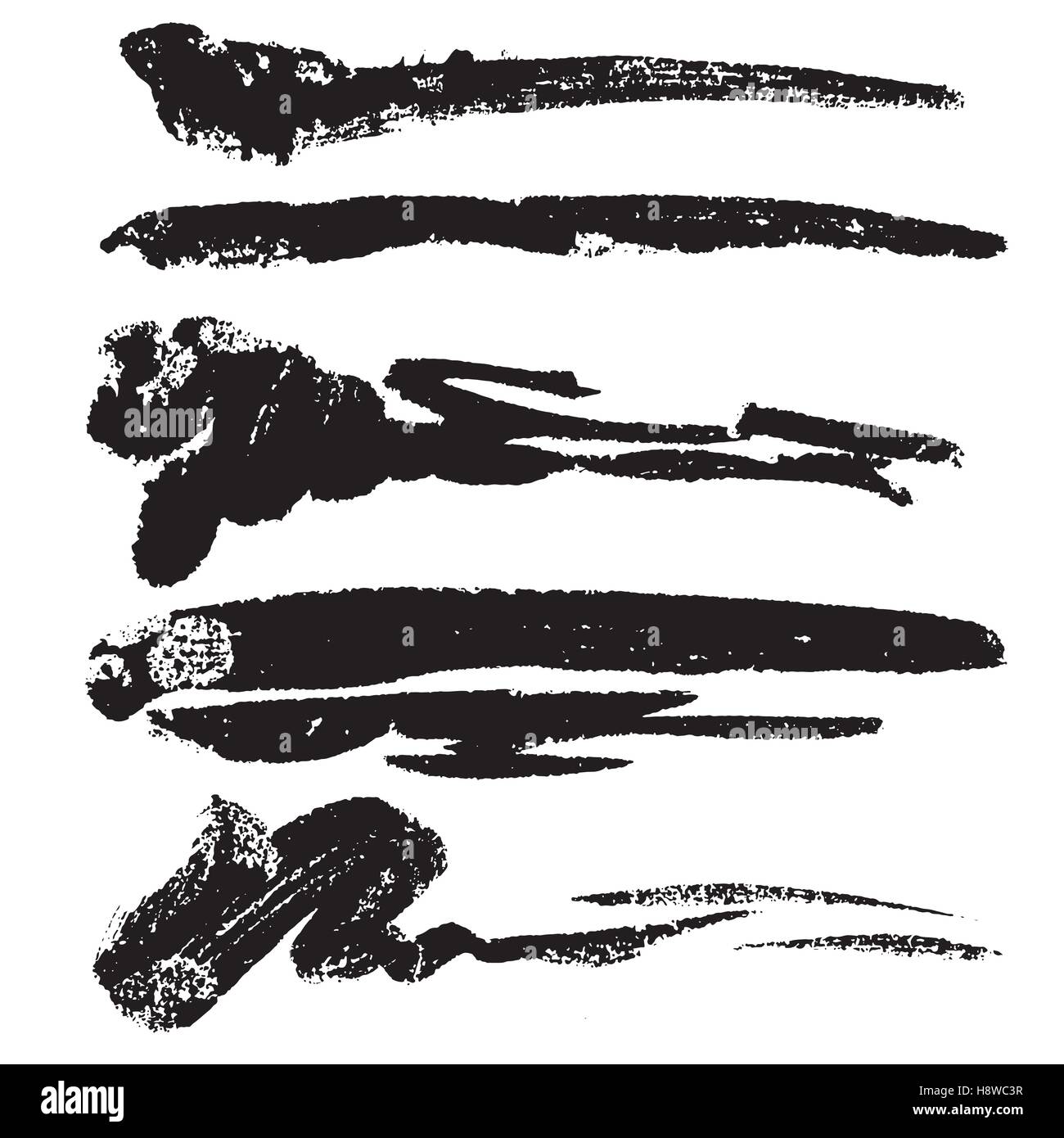 Black ink vector brush strokes. Vector illustration. Grunge texture ...