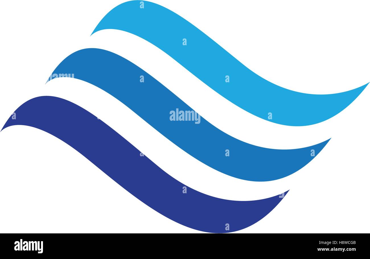 Vector Logo with yellow sun and blue sea waves. Vector logotype Stock ...