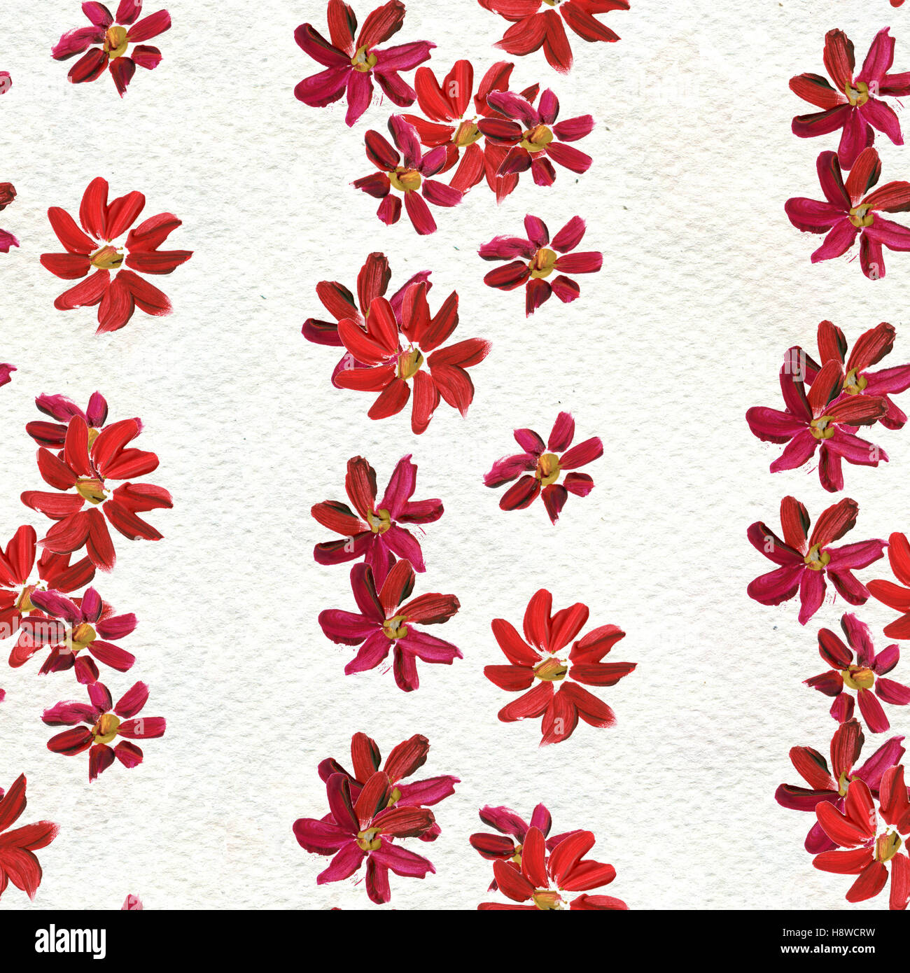 Seamless pattern with red flowers Stock Photo - Alamy