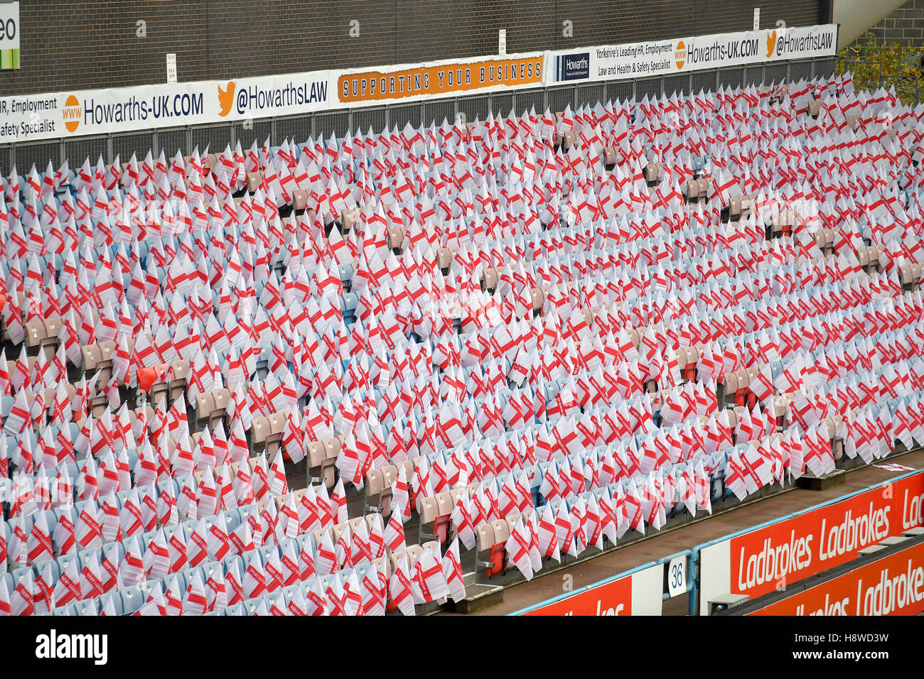 England fans flags on seats hi-res stock photography and images - Alamy